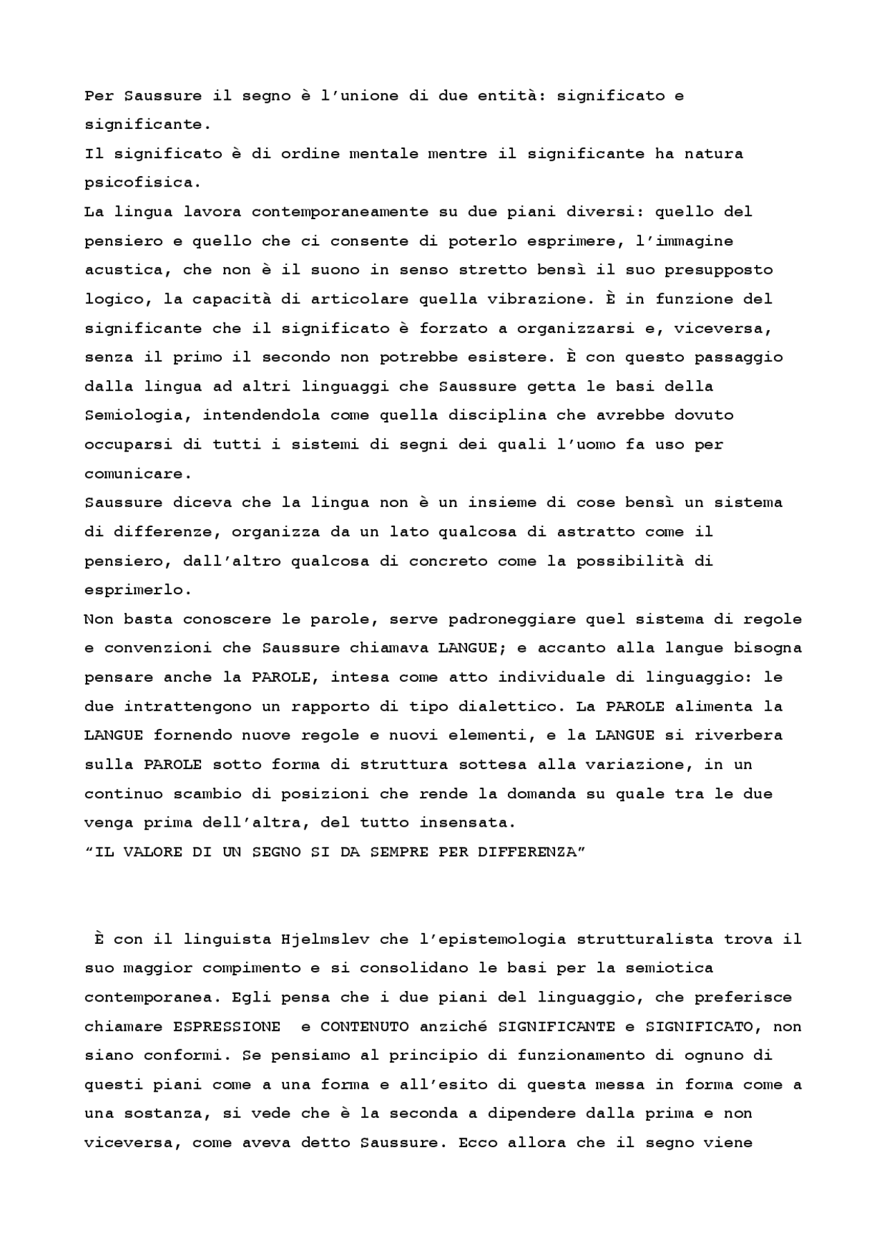 Prima Lezione Di Semiotica Docsity