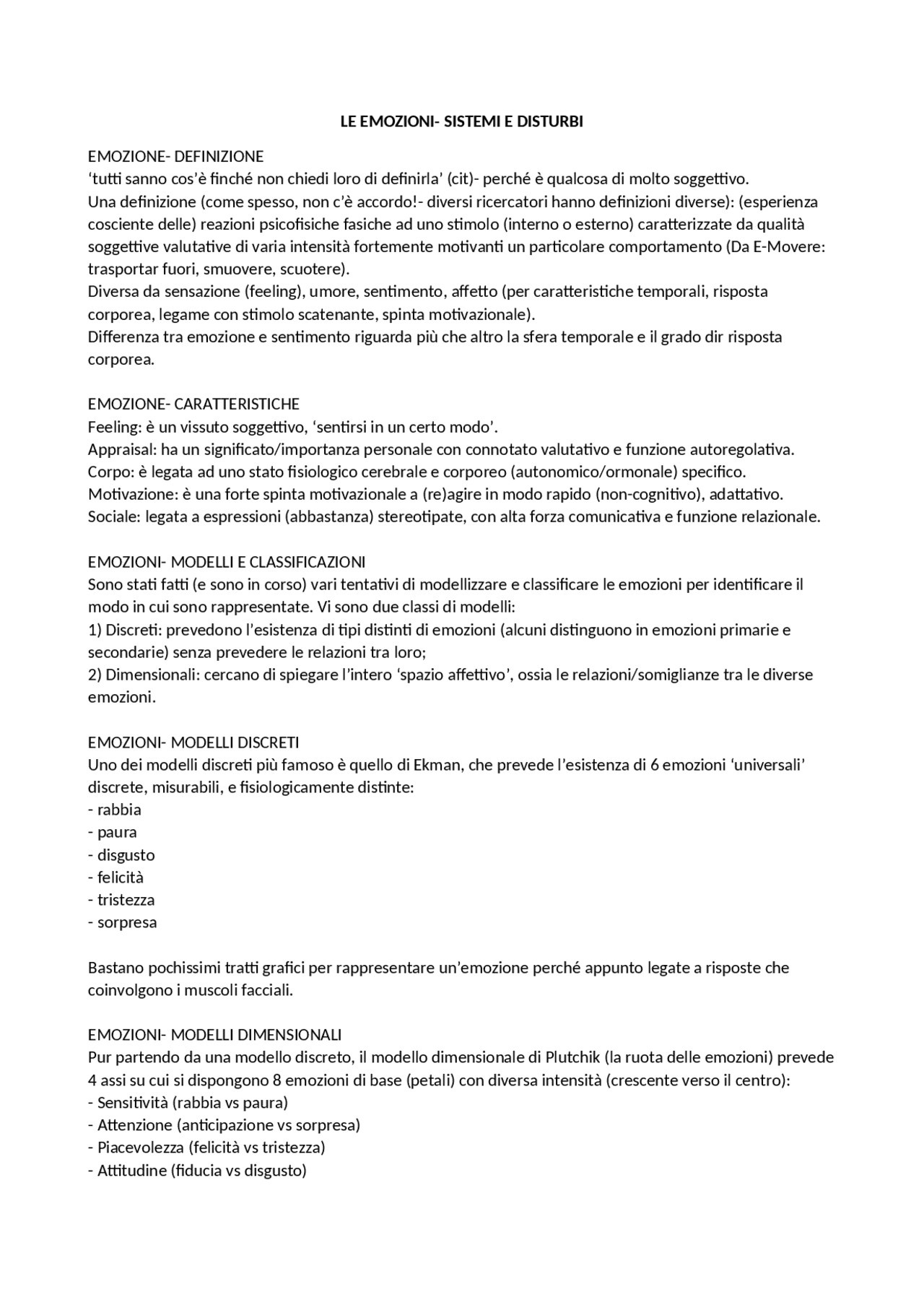 Emozioni Slidesappunti Integrati Docsity