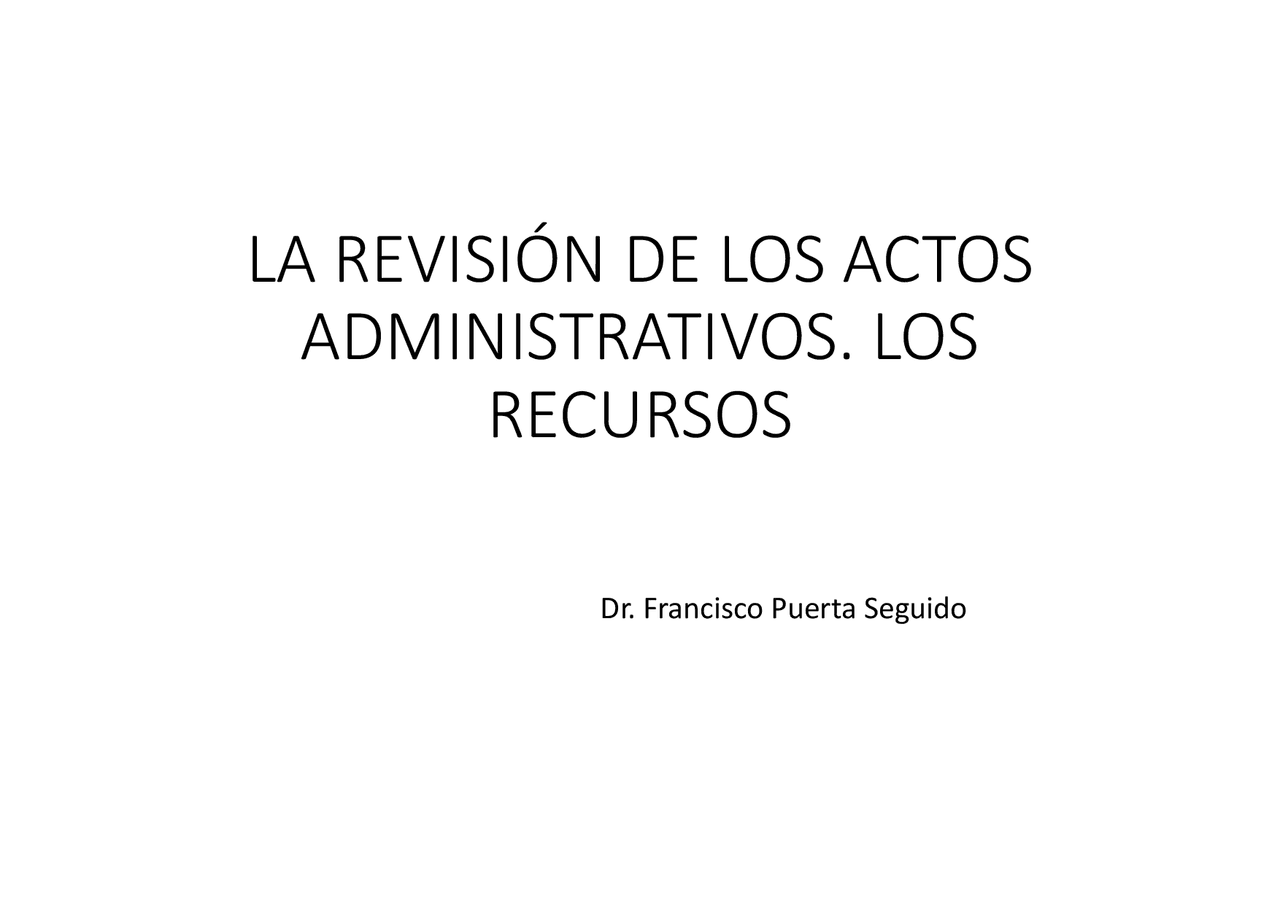 La Revisión de los Actos Administrativos - Docsity