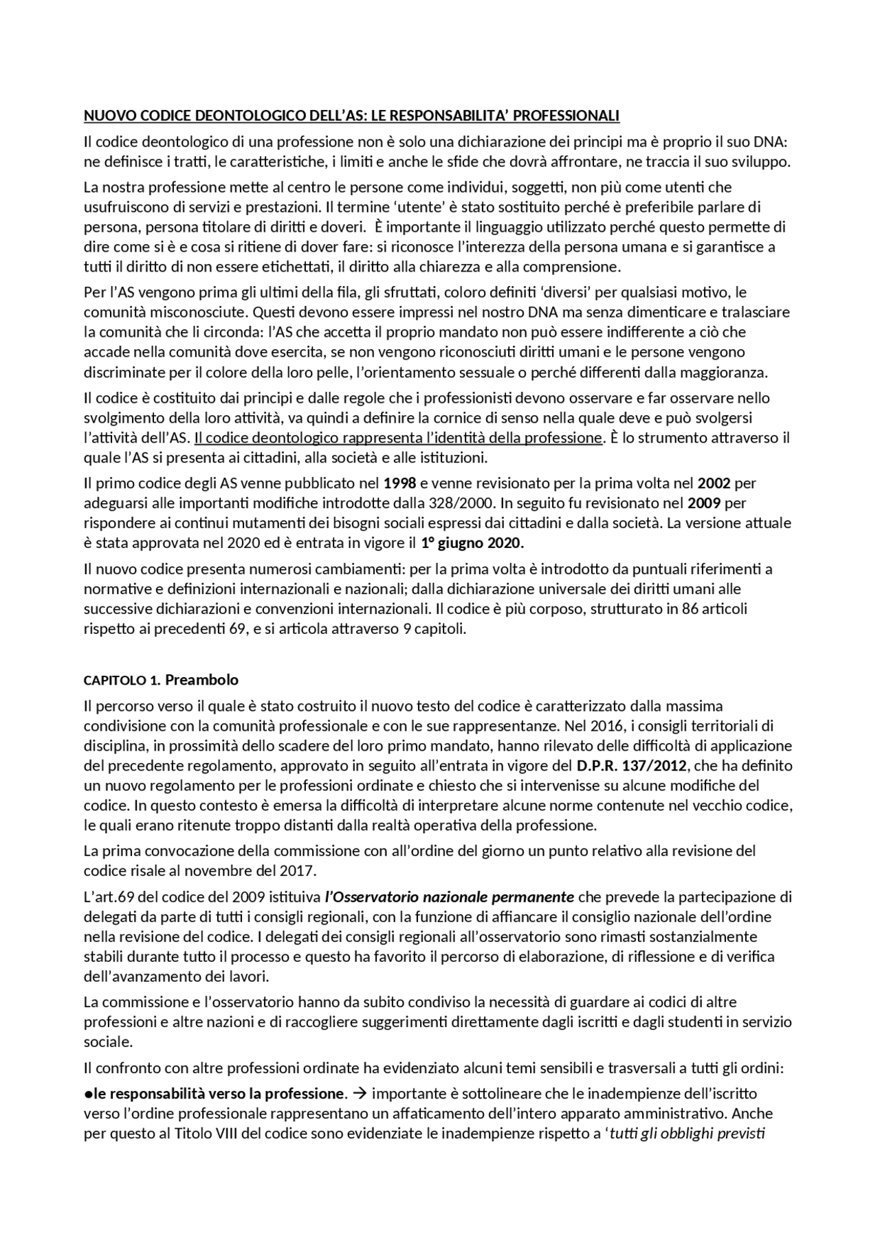 Nuovo Codice Deontologico Dellassistente Sociale Docsity