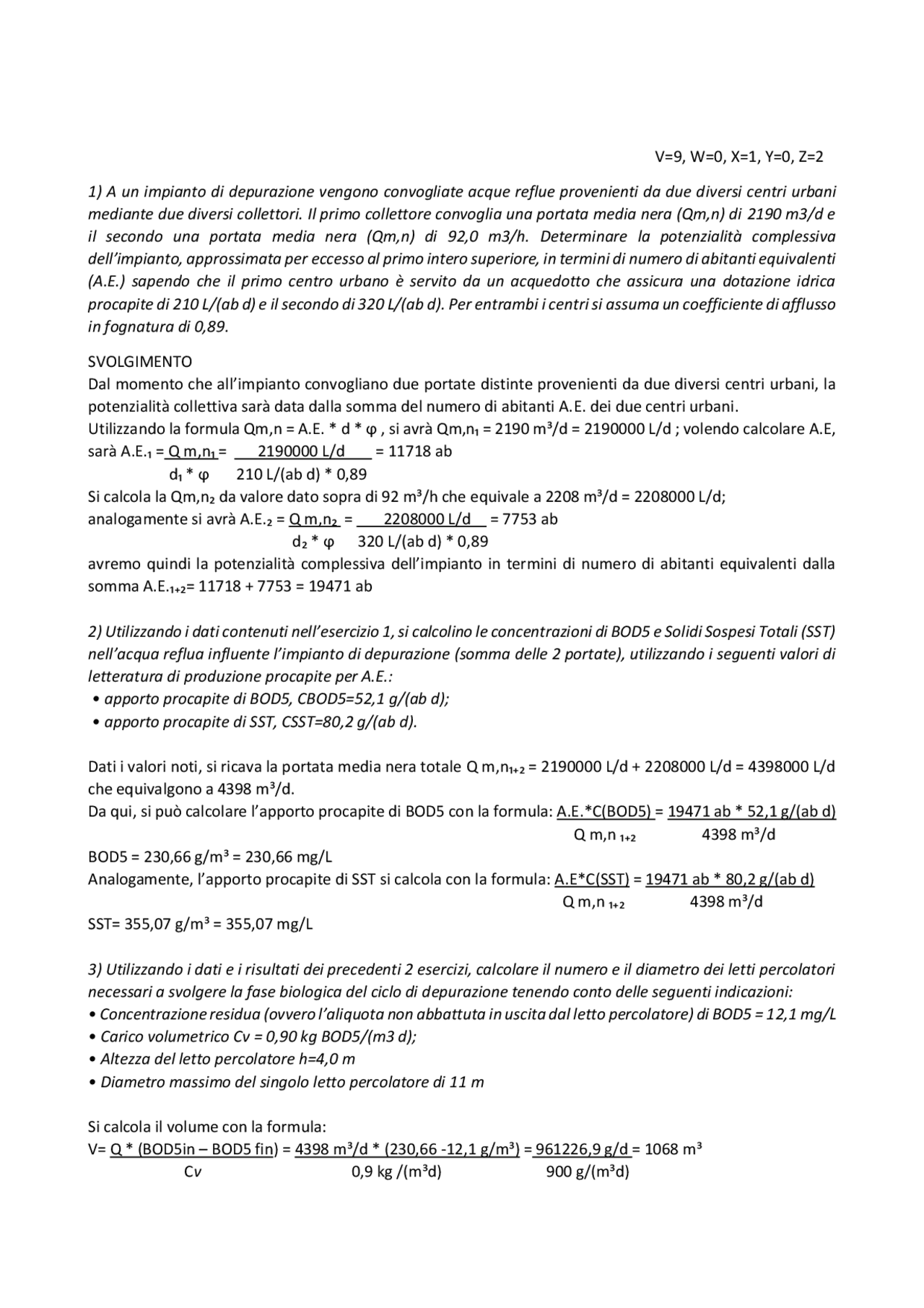 Elaborato 3k Ingegneria Ambientale Unipegaso Prove Desame Di
