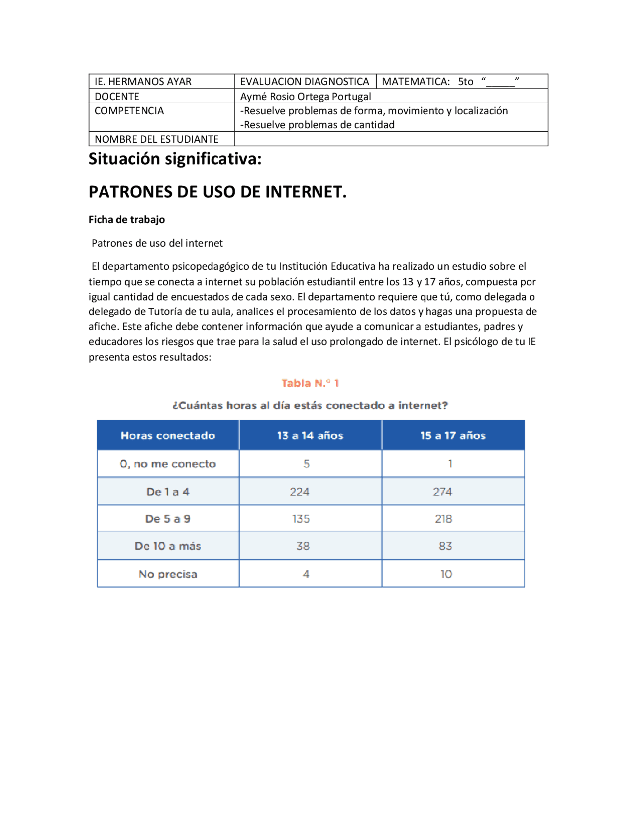 Diagnostico Matematica Docsity