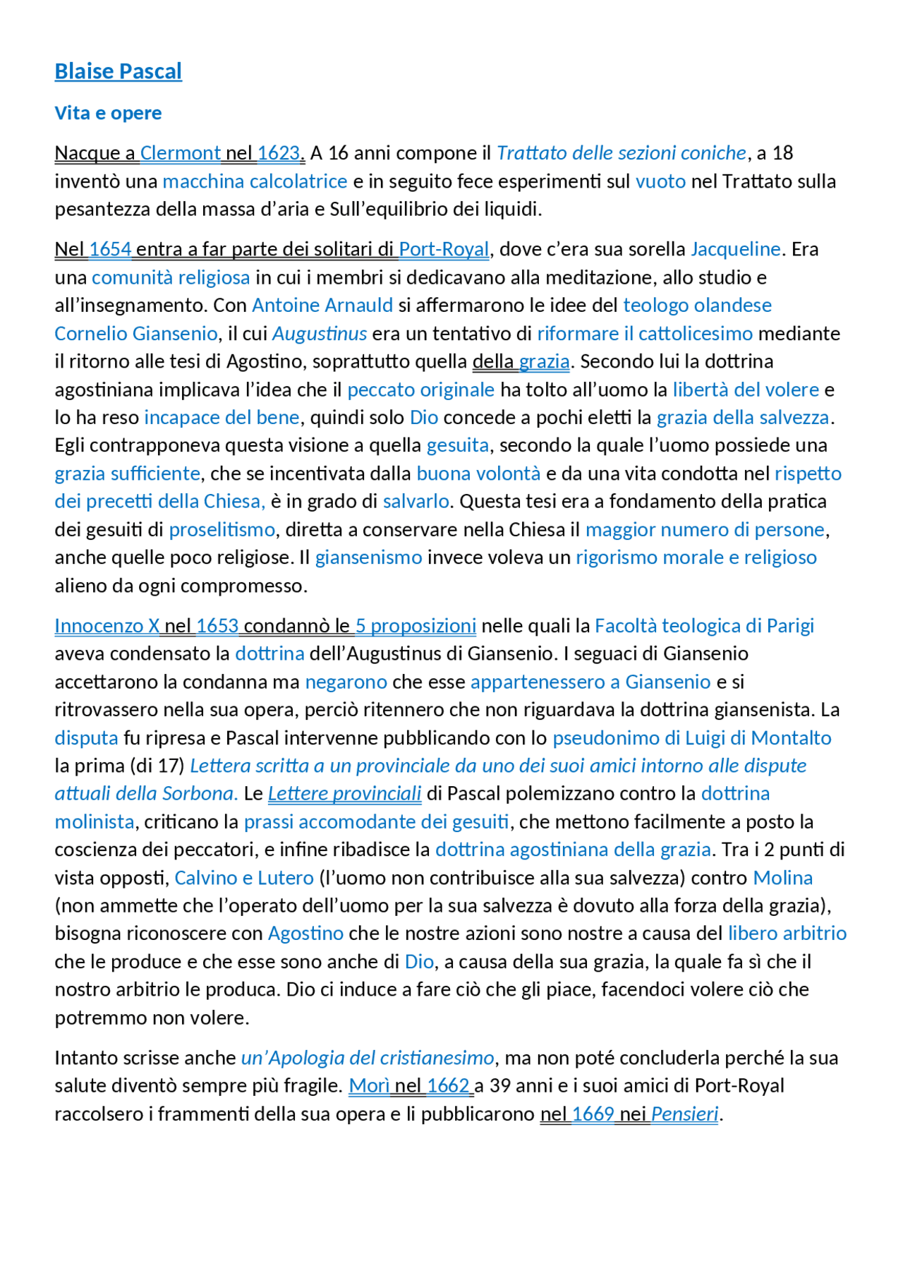 Pascal Hobbes E Locke Docsity