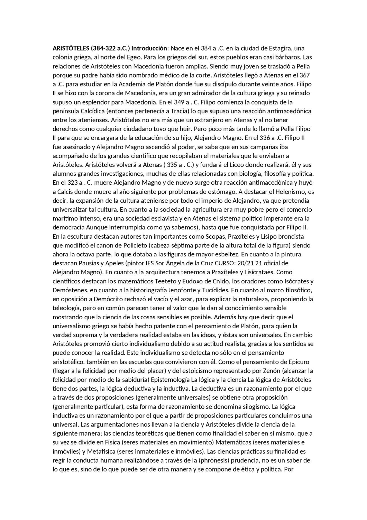 Platón Y Aristóteles Docsity