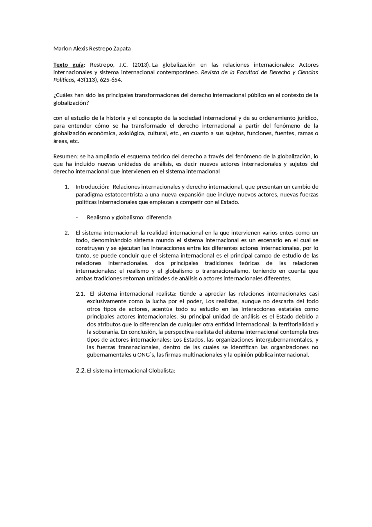 Globalización Taller Ejercicios De Cultura Y Globalización Docsity