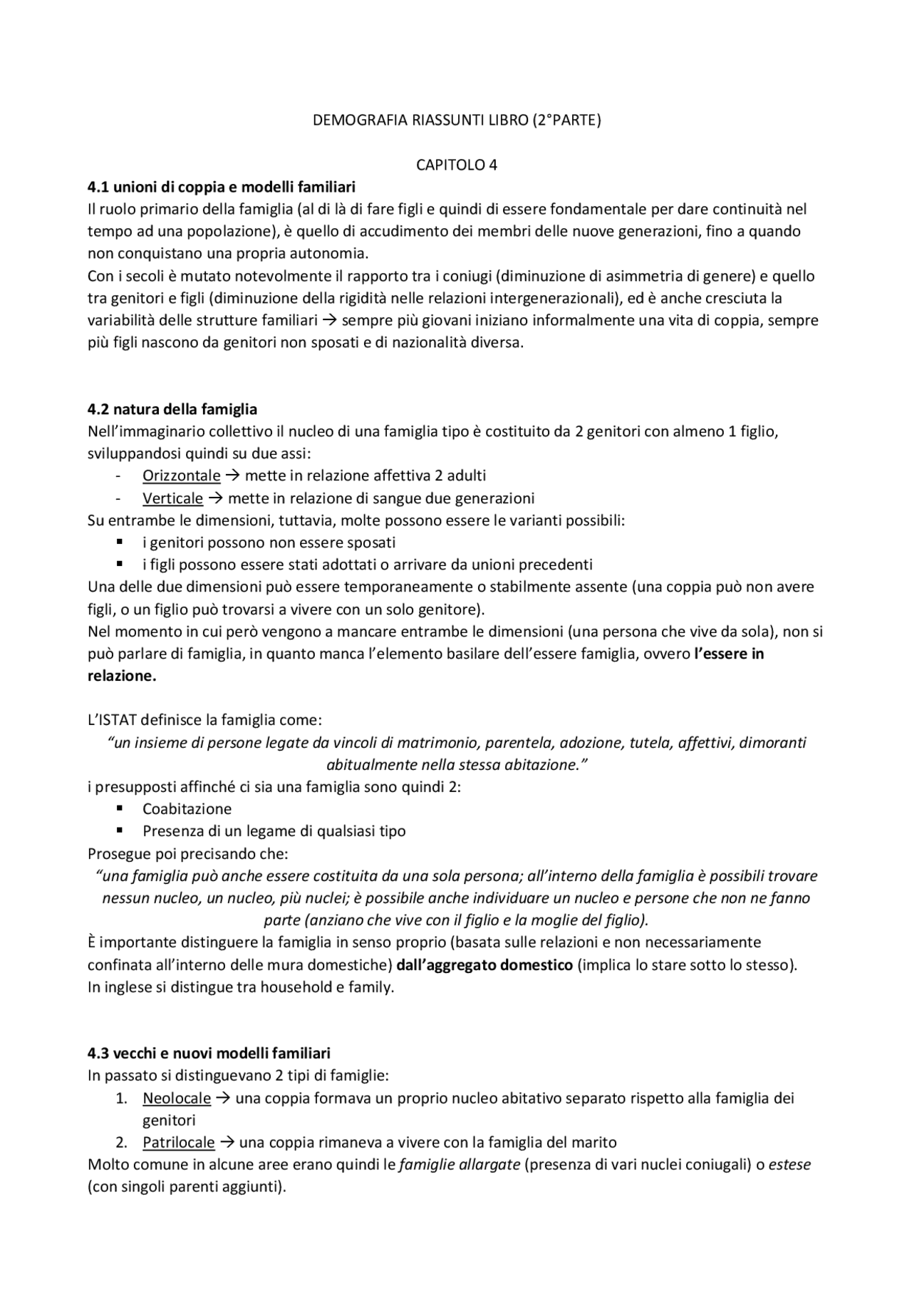 Riassunto Esame Demografia Parte 2 Docsity