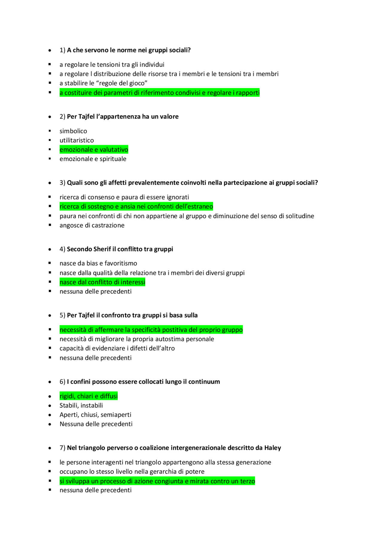 Test Autovalutazione Del Modulo 1 E 2 Docsity