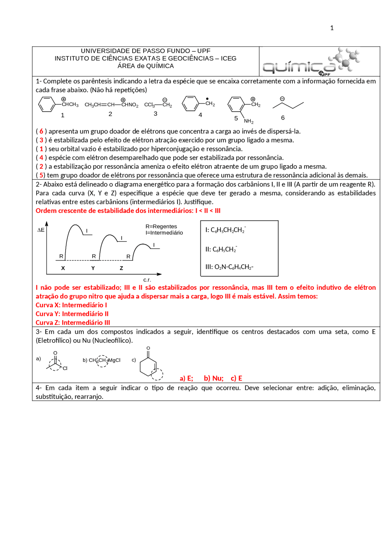 Exercícios Química Orgânica Com Gabarito Docsity