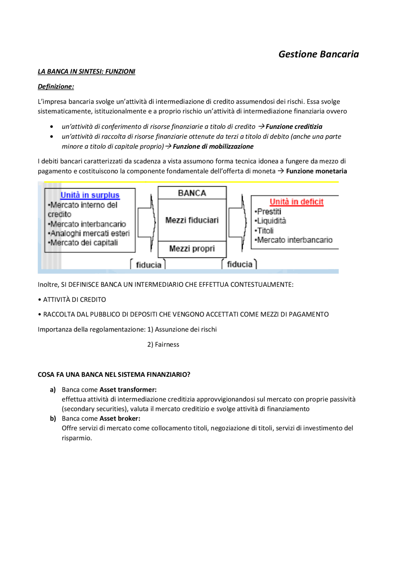 Appunti Di Gestione Bancaria Appunti Di Tecnica Bancaria Docsity