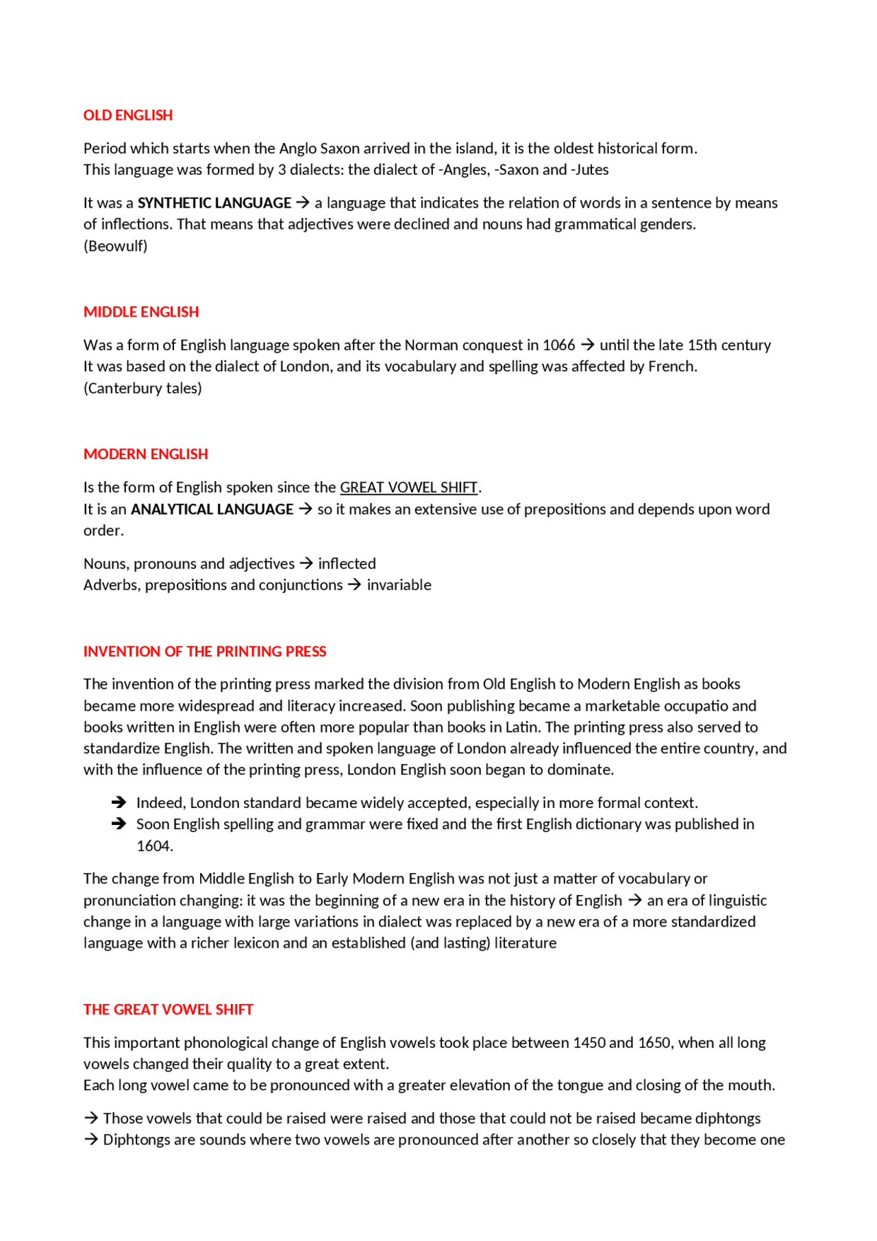Riassunto Slides 48 96 Di Lingua Inglese 2 Prof Continisio Docsity