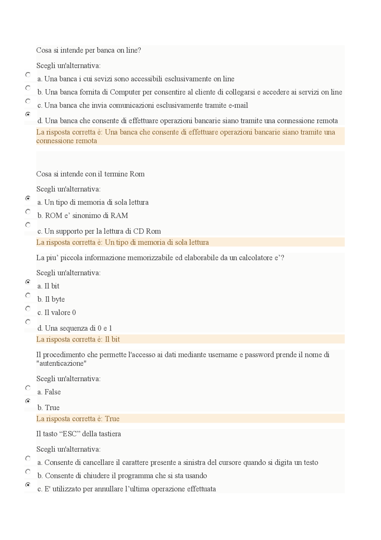Domande E Risposte Modulo 1 C Eirsaf Docsity