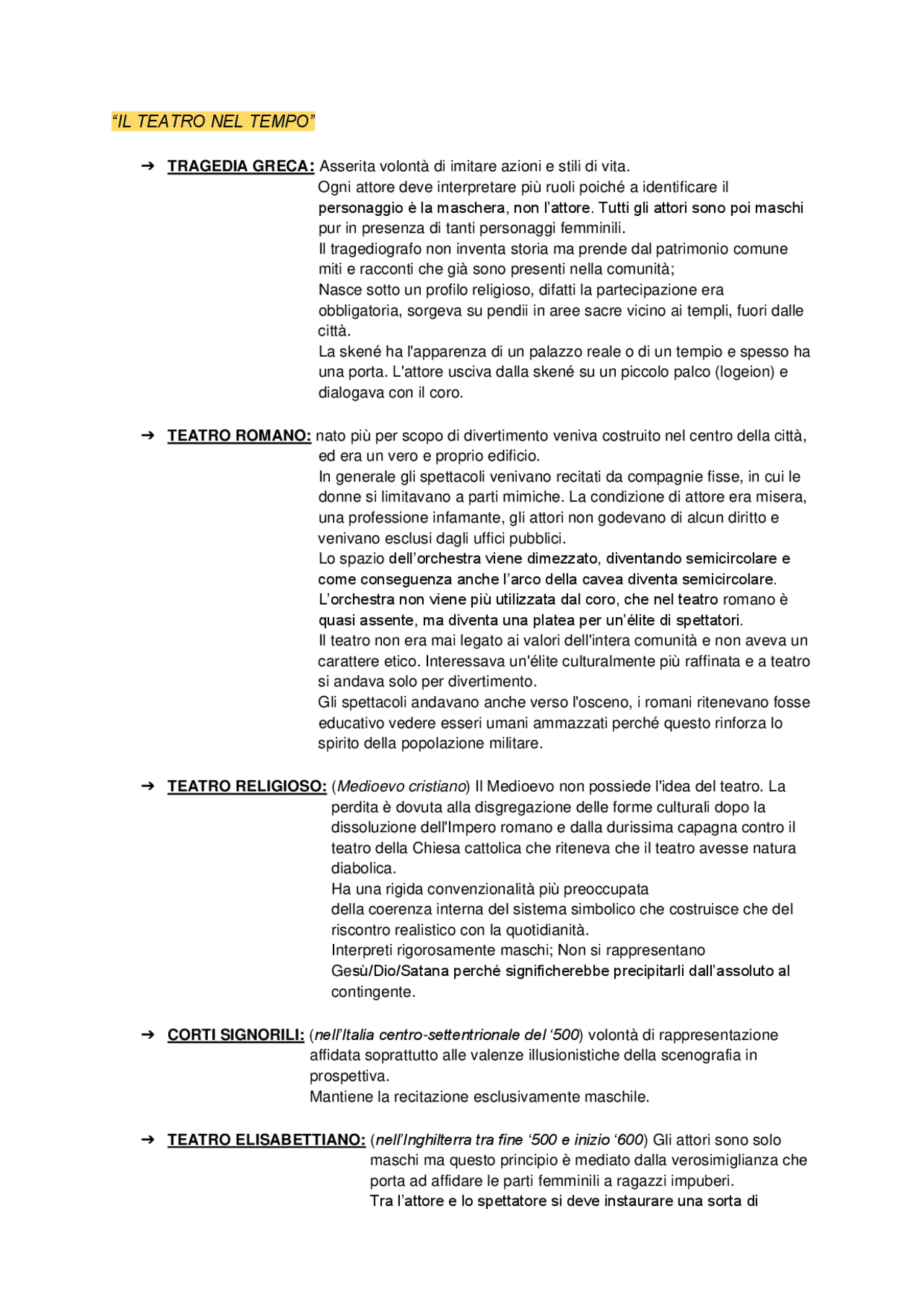 Teorie E Tecniche Del Teatro Docsity