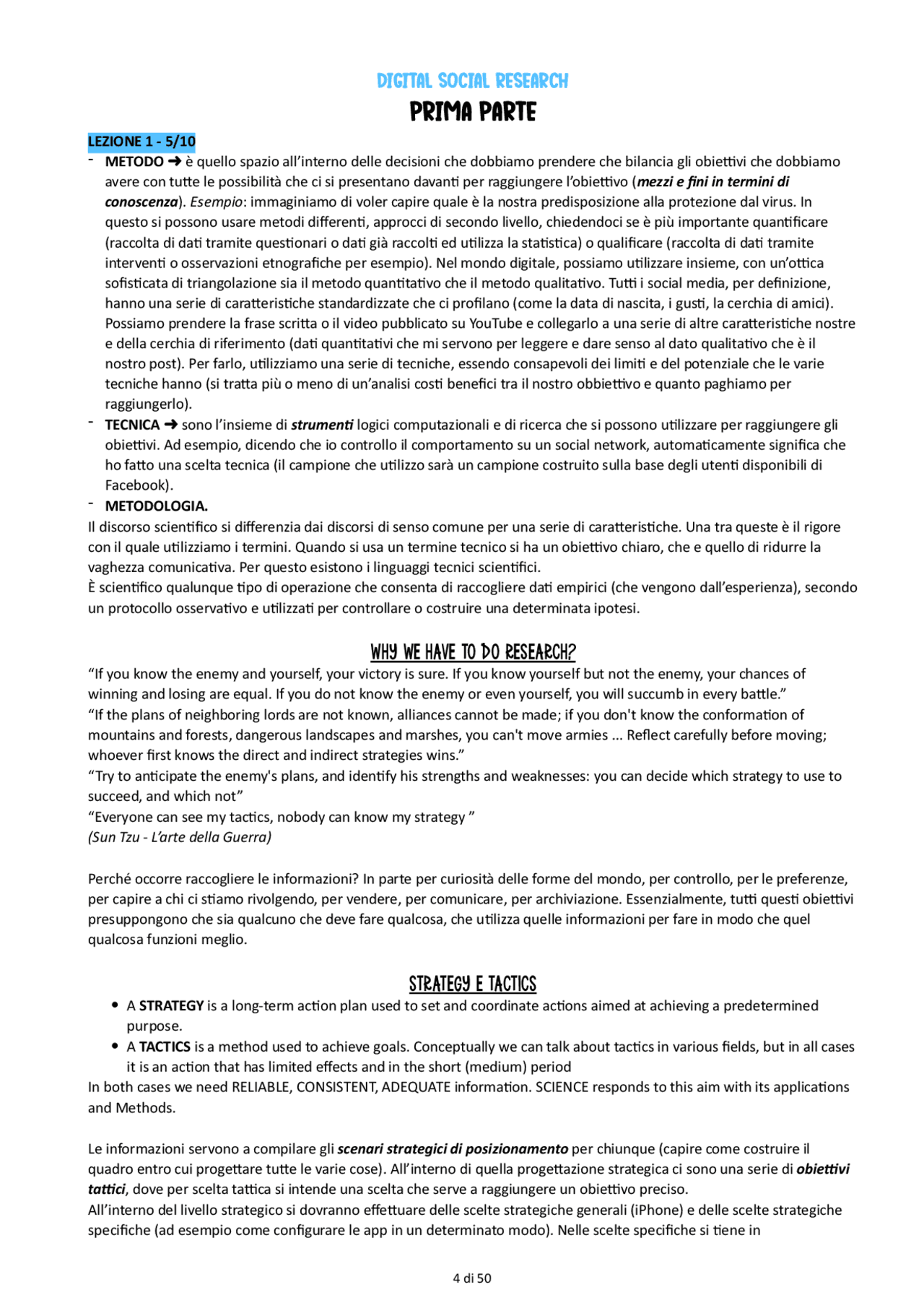 Metodi Digitali Per La Ricerca Docsity