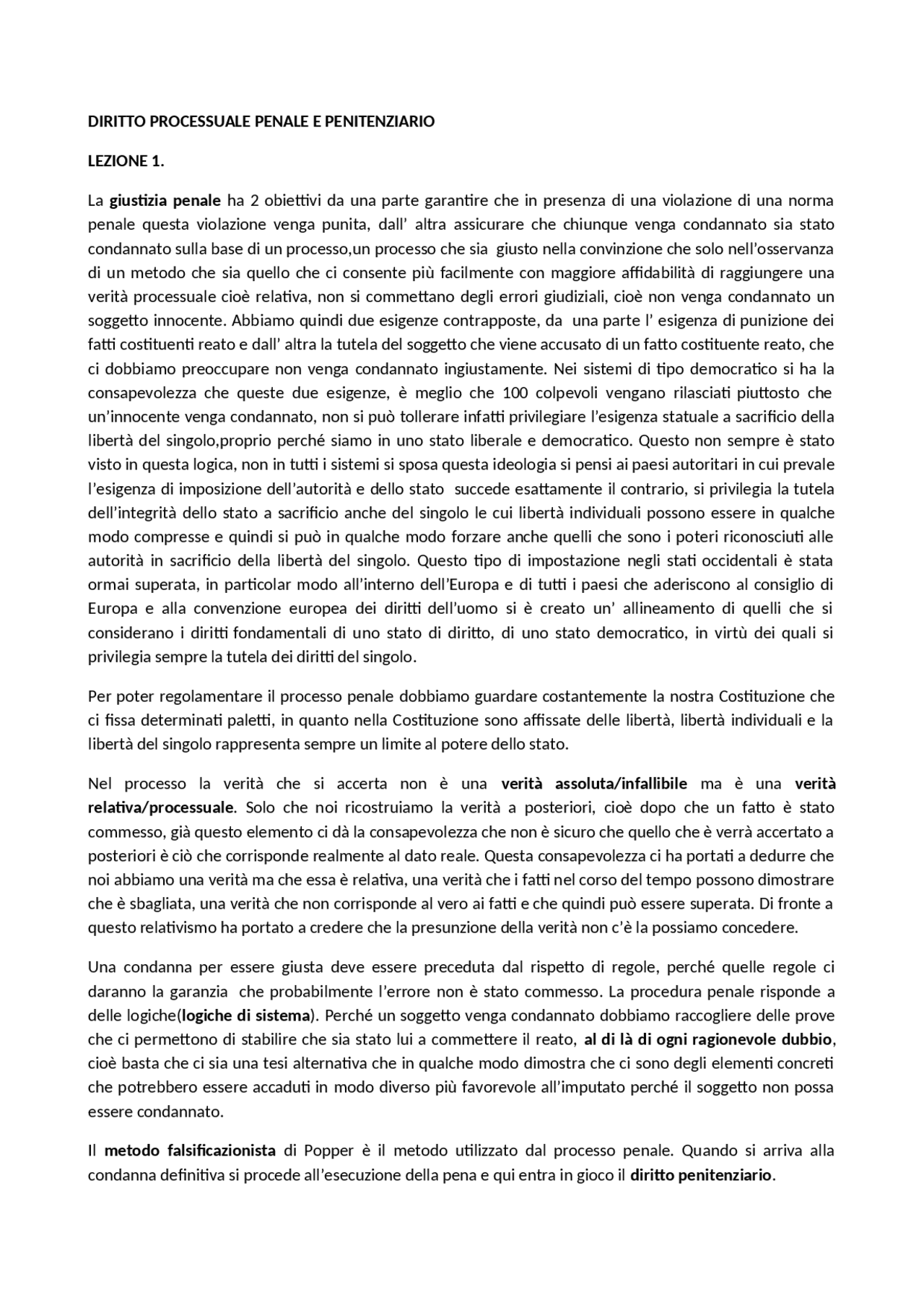 Riassunti Di Diritto Processuale Penale Docsity