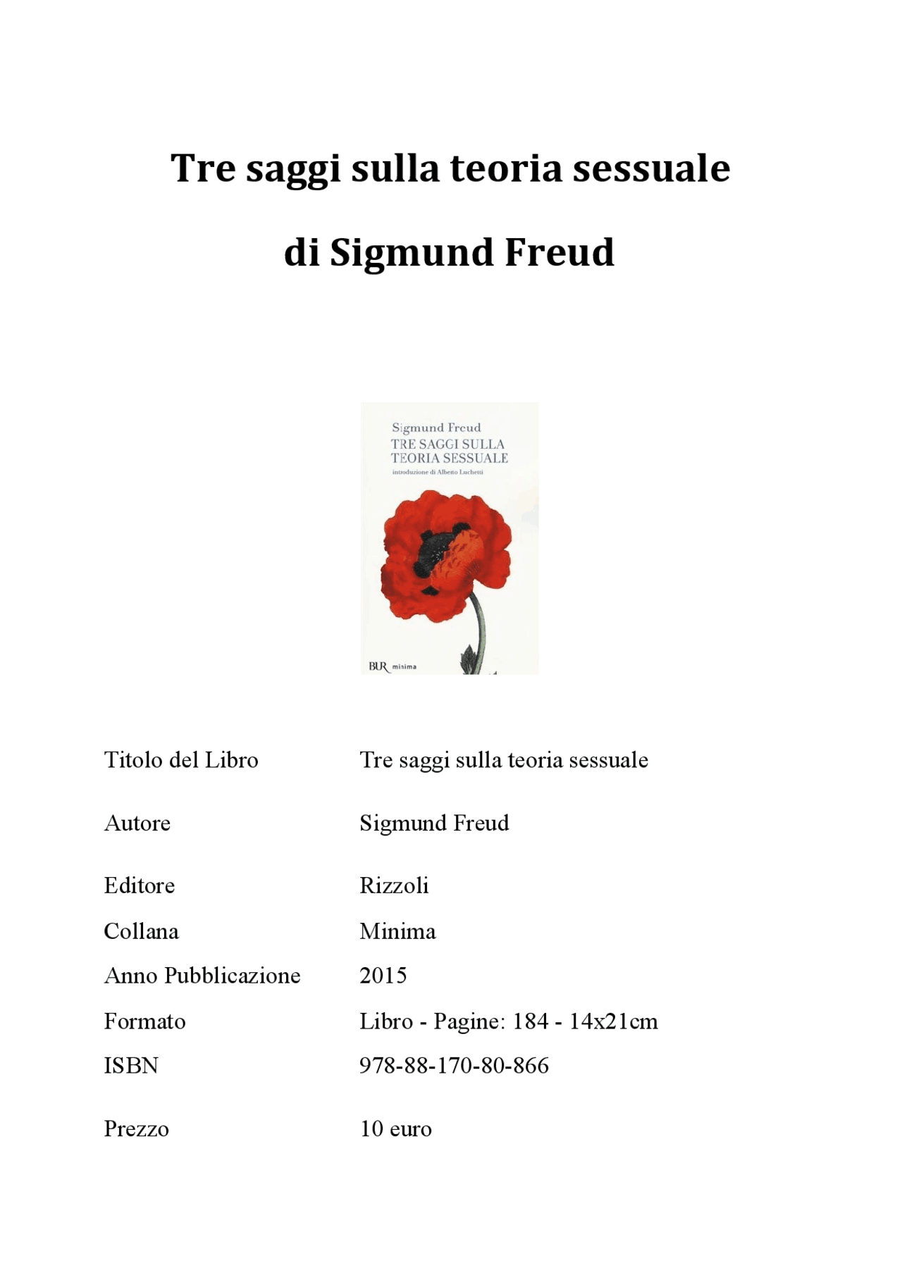 Tre contributi alla teoria del sesso di freud - Docsity