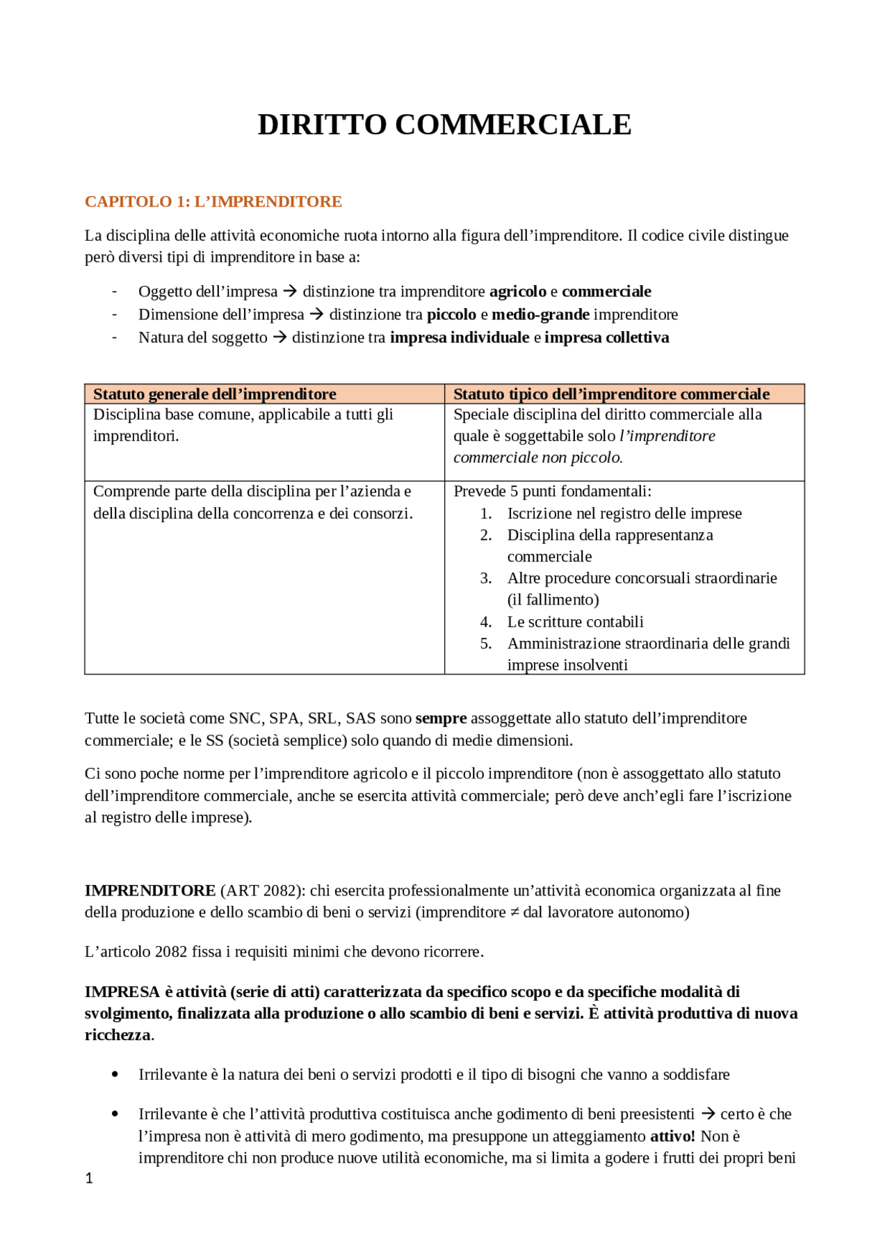 Riassunti Commerciale Docsity