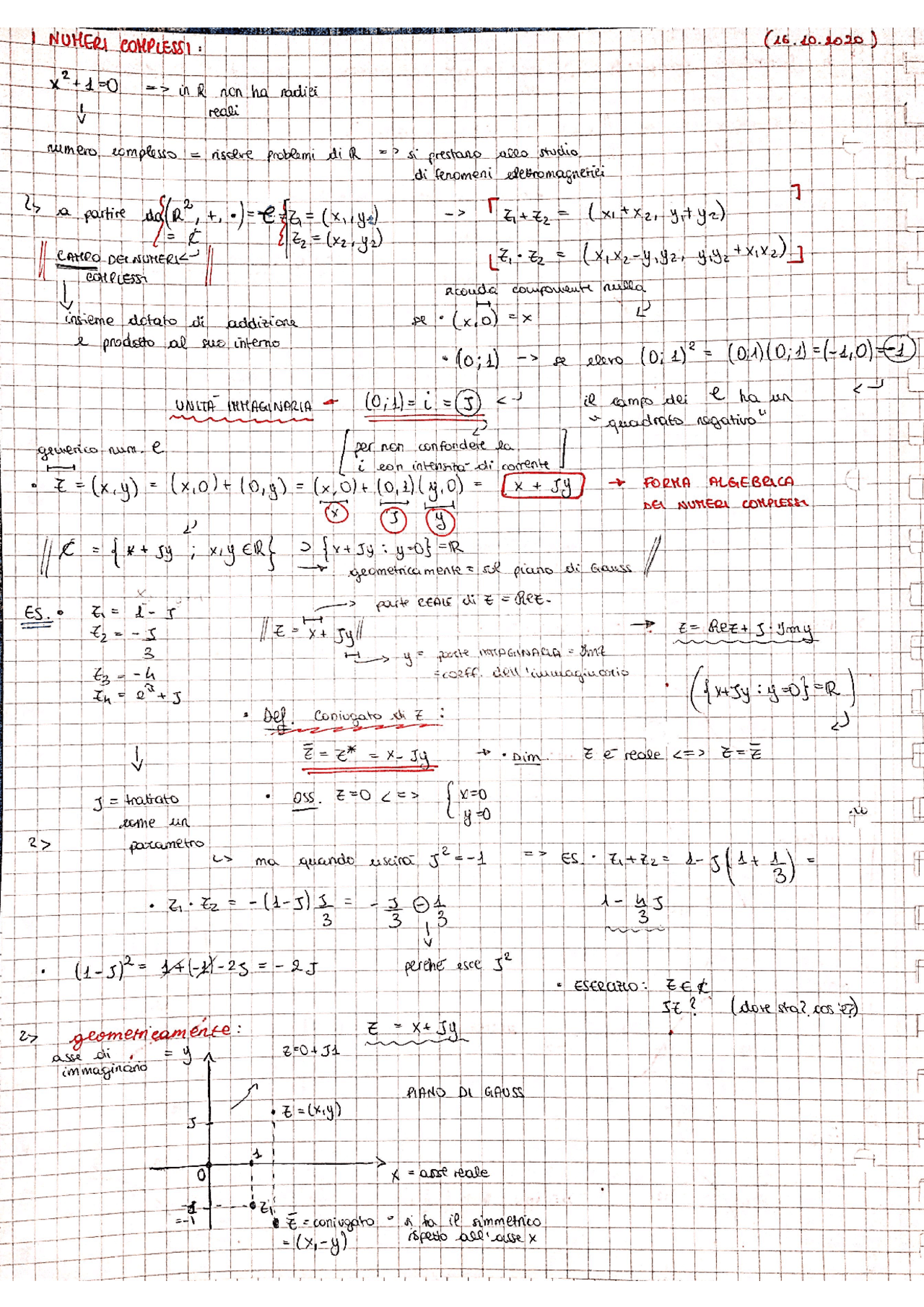 Analisi I Numeri Complessi Docsity