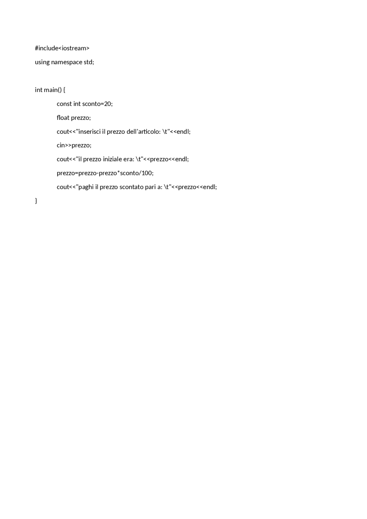 Algoritmo Svolto Informatica Docsity