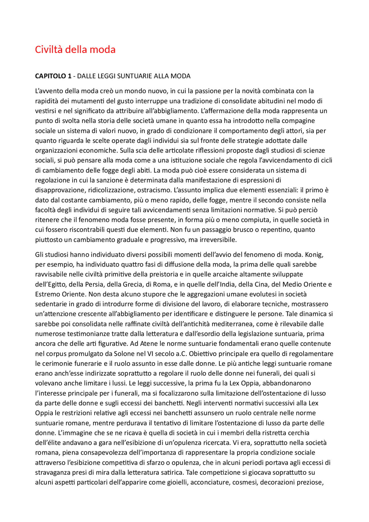 Civiltà Della Moda Riassunto Libro Belfanti Docsity