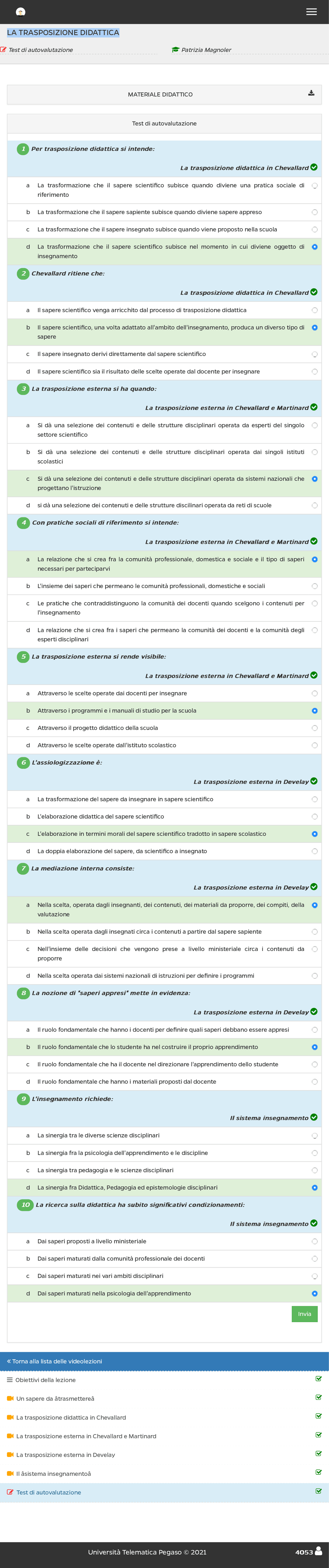 DOMANDA E RISPOSTA LA TRASPOSIZIONE DIDATTICA | Esercizi di Didattica ...