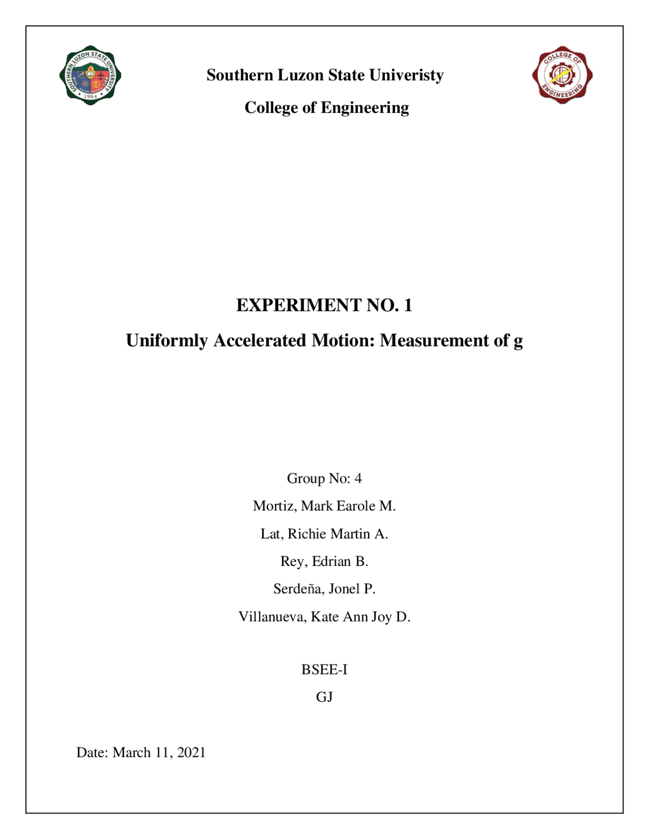 Lab Experiment Number 2 Docsity