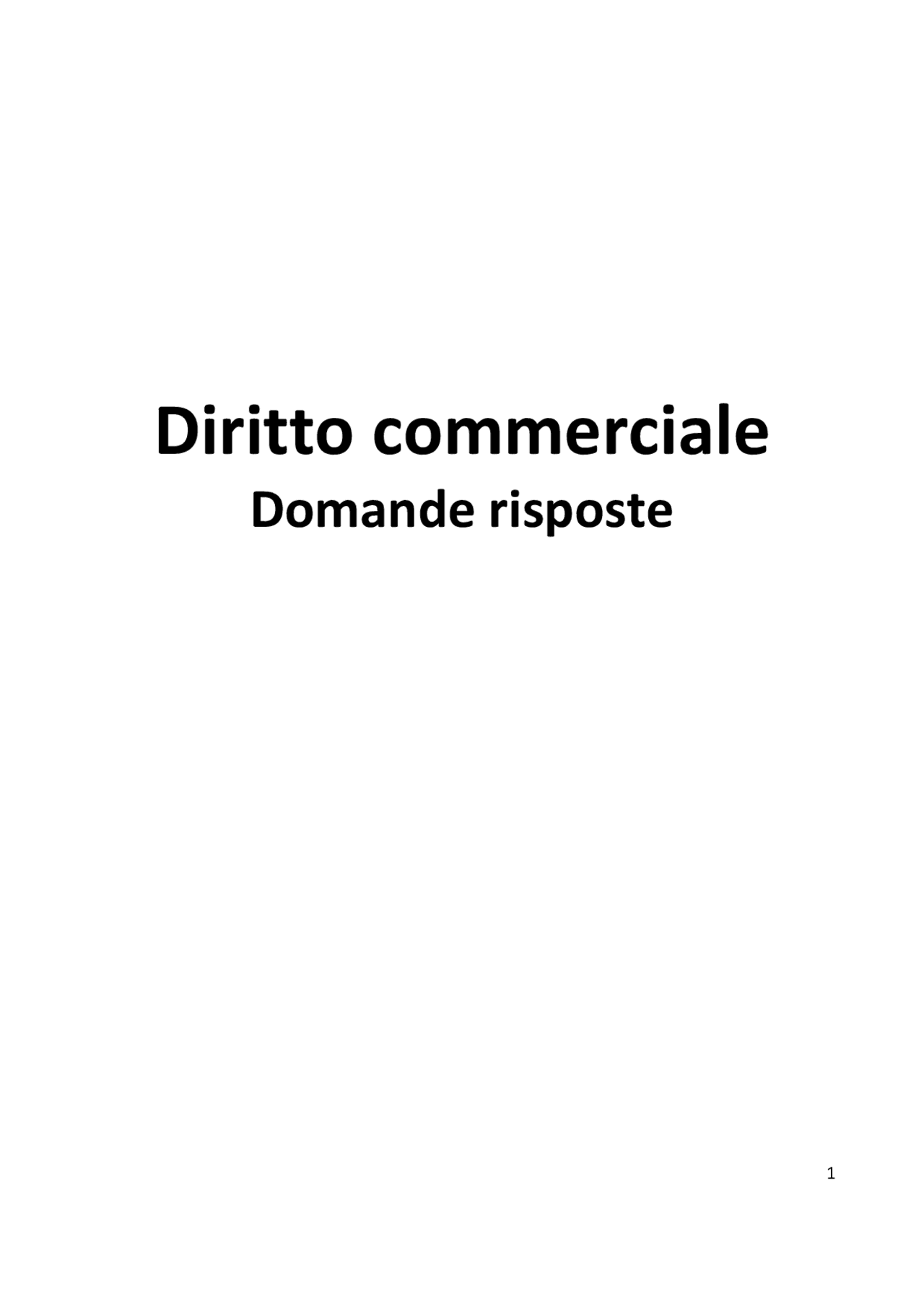 Domande Risposte Diritto Commerciale Docsity