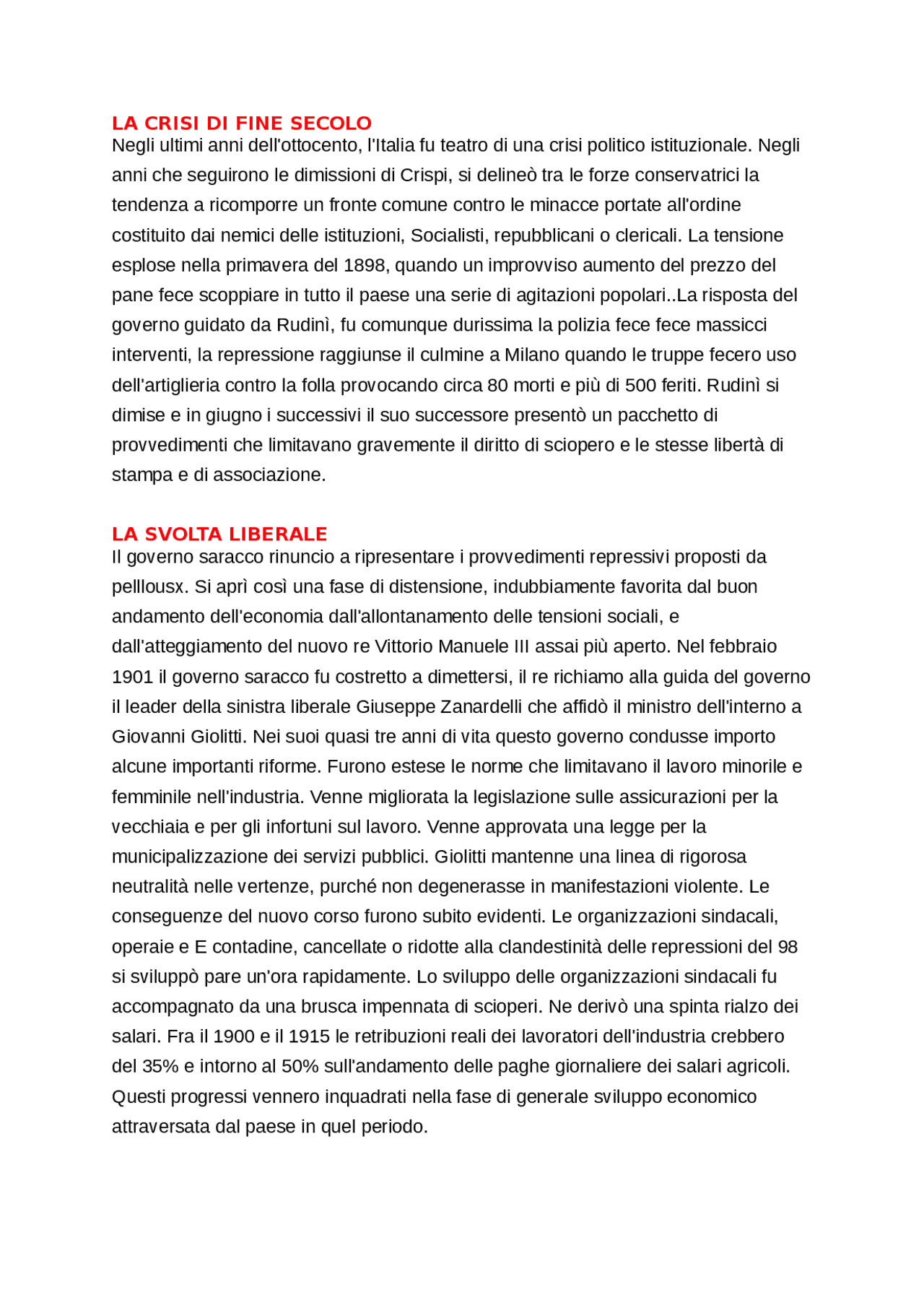 L Italia Giolittiana Docsity