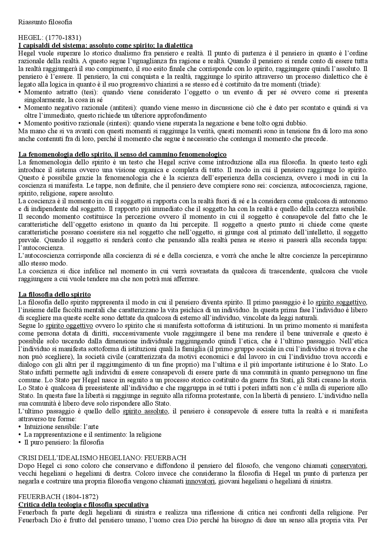 Riassunti Di Filosofia Generale Docsity