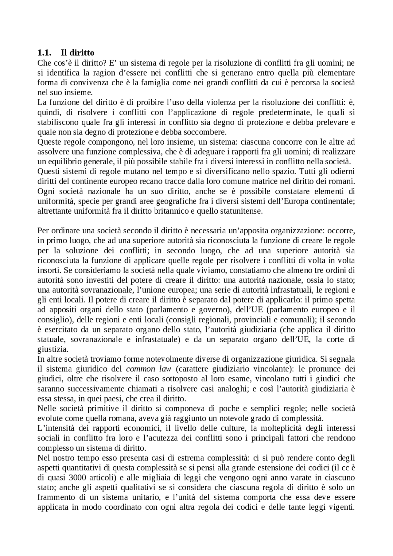 Il Diritto E Le Sue Componenti Docsity