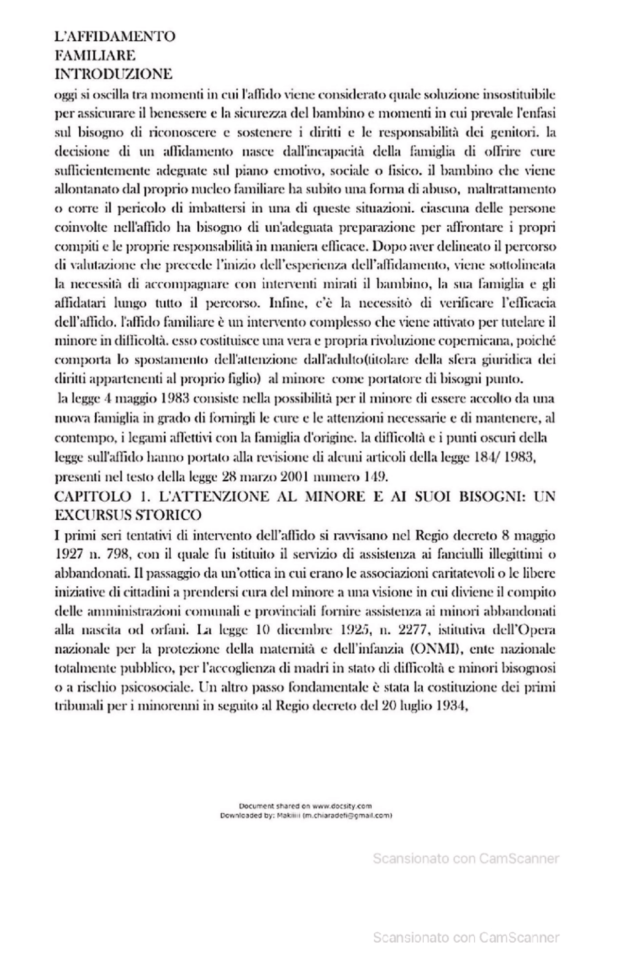 Affidamento Famigliare Docsity