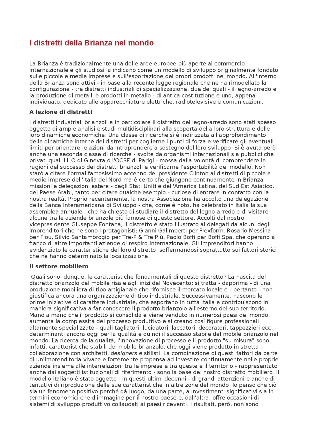 Leconomia Dei Distretti Industriali Docsity