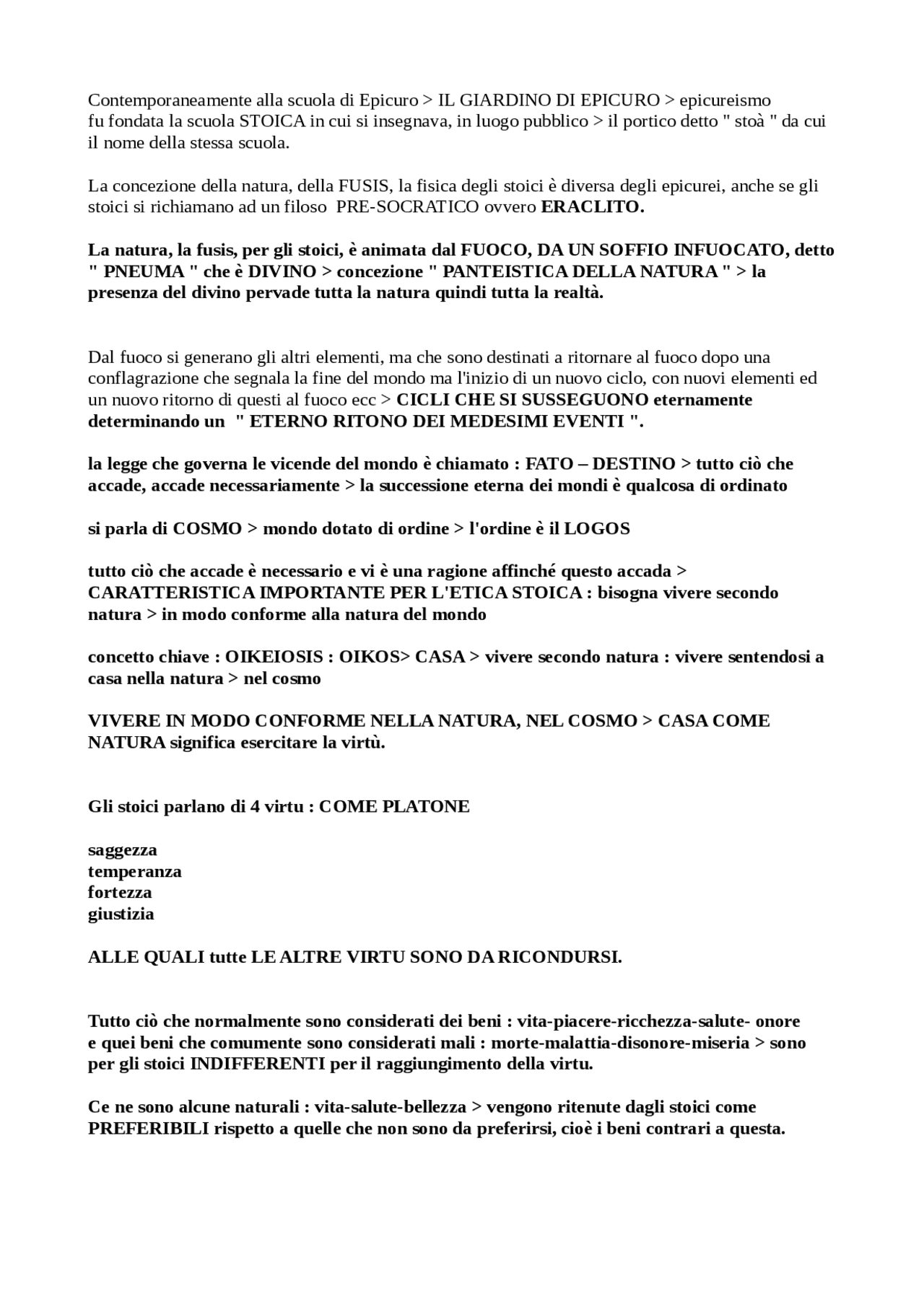 Lo Stoicismo Sintesi E Spiegazione Docsity