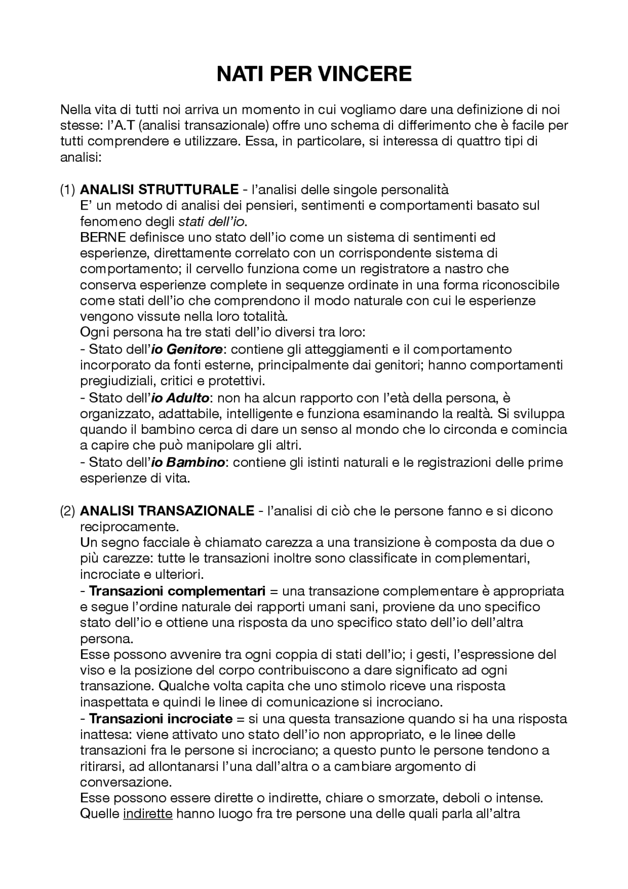 Nati Per Vincere Comunicazione E Narrazione Interpersonale Sintesi