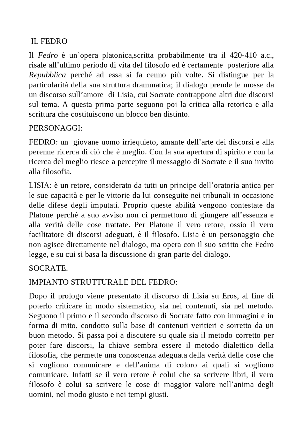 Spiegazione Del Fedro Docsity