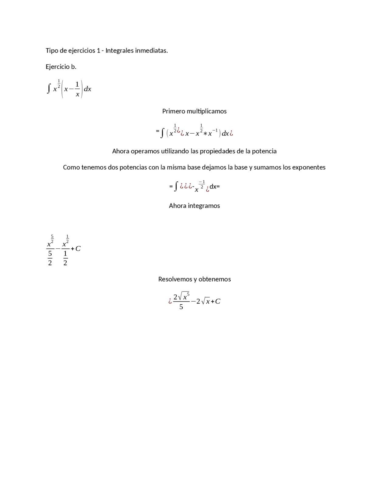 Ejercicio 1 Cálculo diferencial y integral - Docsity