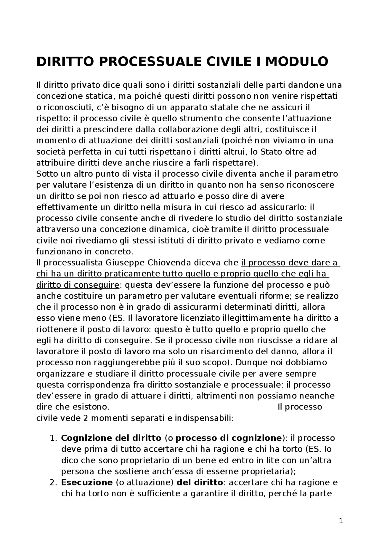 Diritto Processuale Civile I Modulo Giuliano Scarselli Docsity