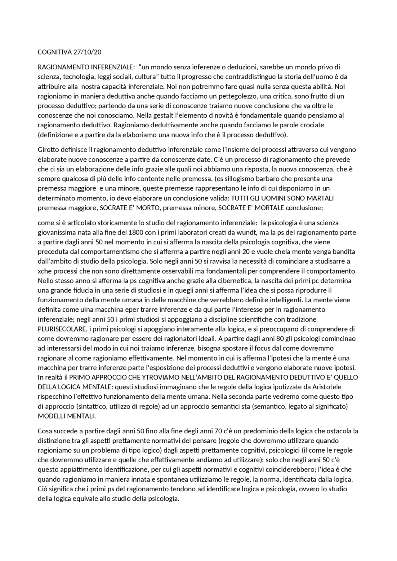 Psicologia Cognitiva Docsity