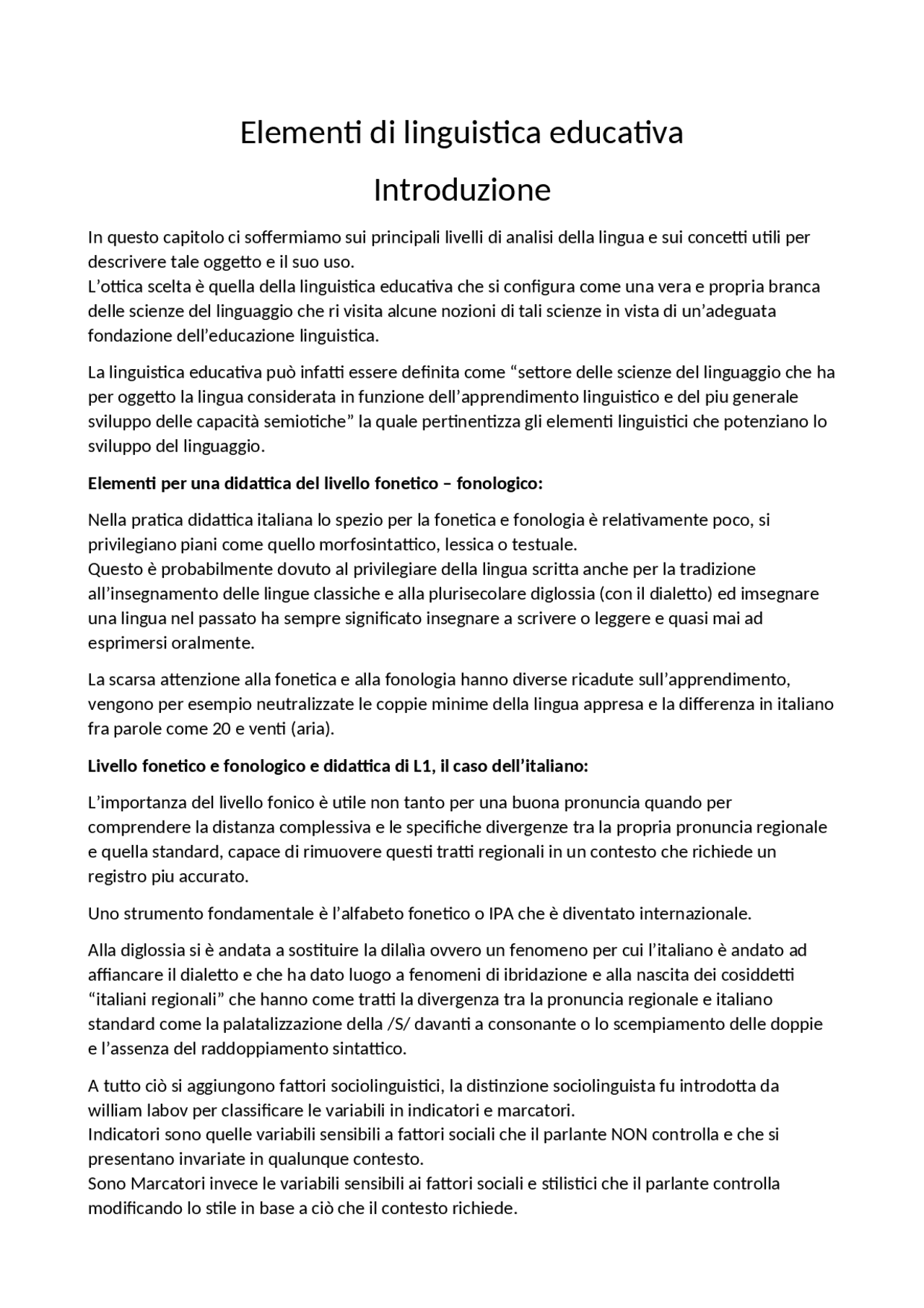 Riassunto Capitolo 3 Introduzione Alla Glottodidattica Docsity