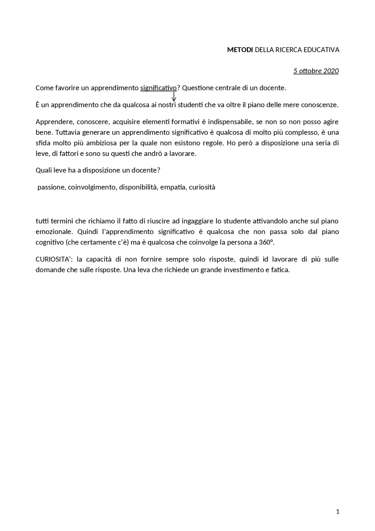 Metodi Appunti Lezioni Docsity