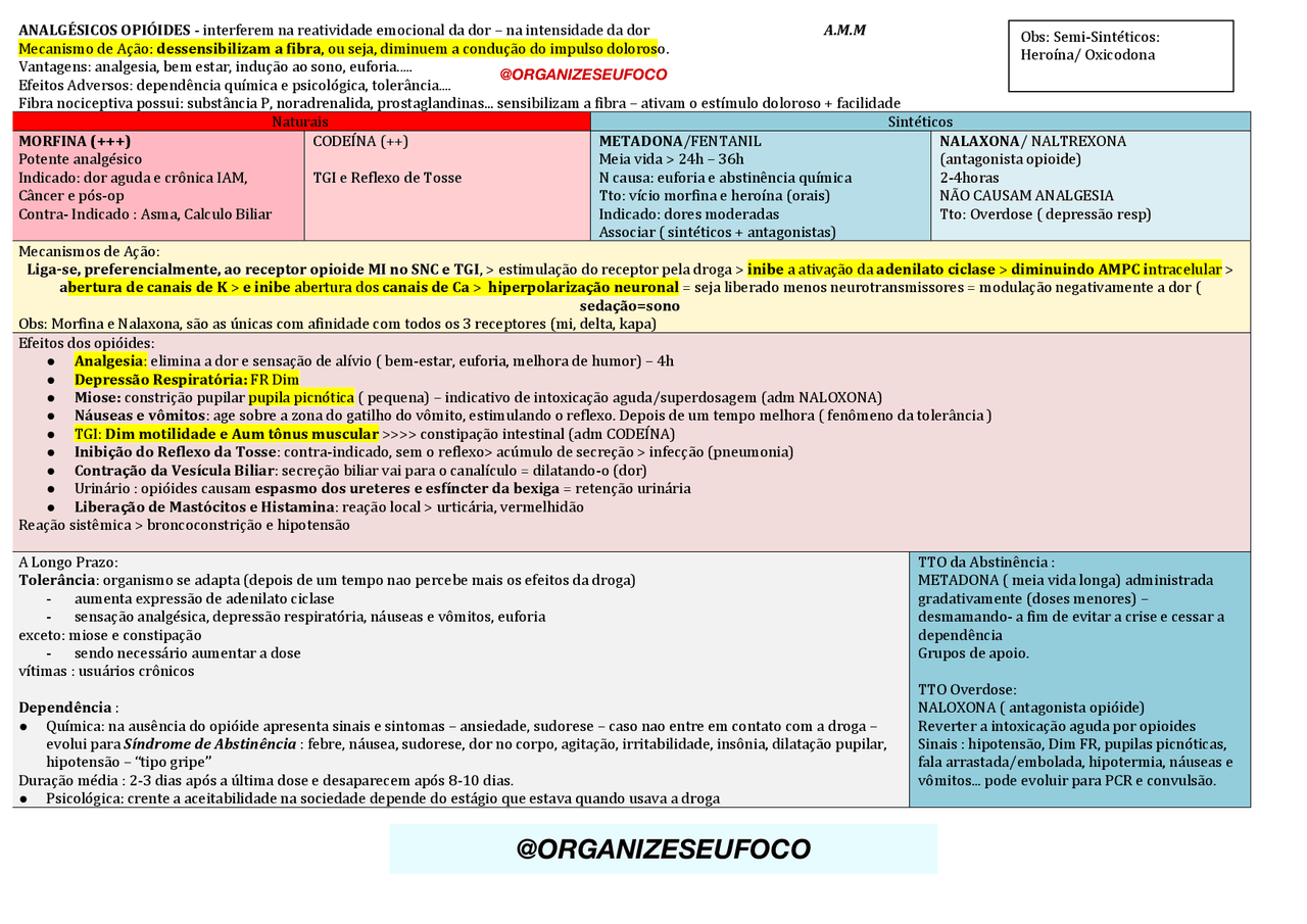 Opióides Farmacologia Docsity