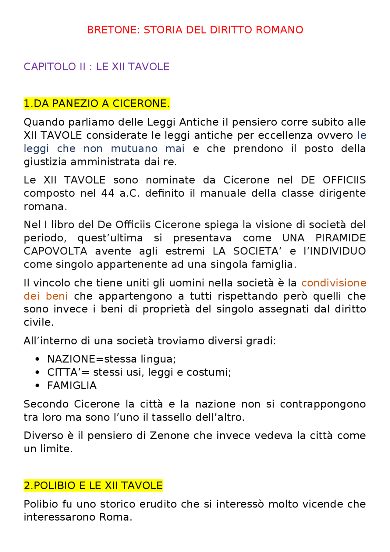 Introduzione alle XII TAVOLE - Docsity