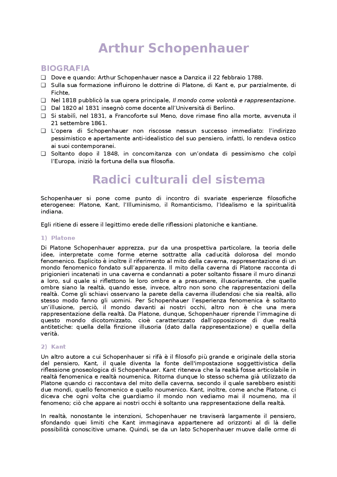 -Arthur Schopenhauer- - Docsity