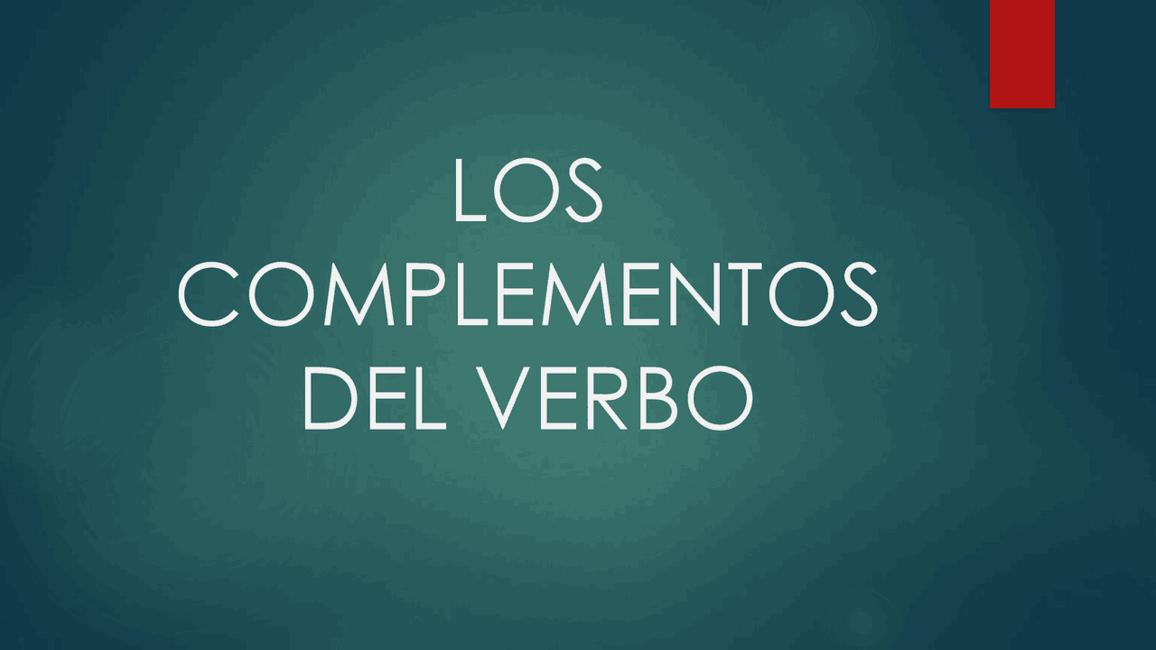 Complementos del verbo - Docsity