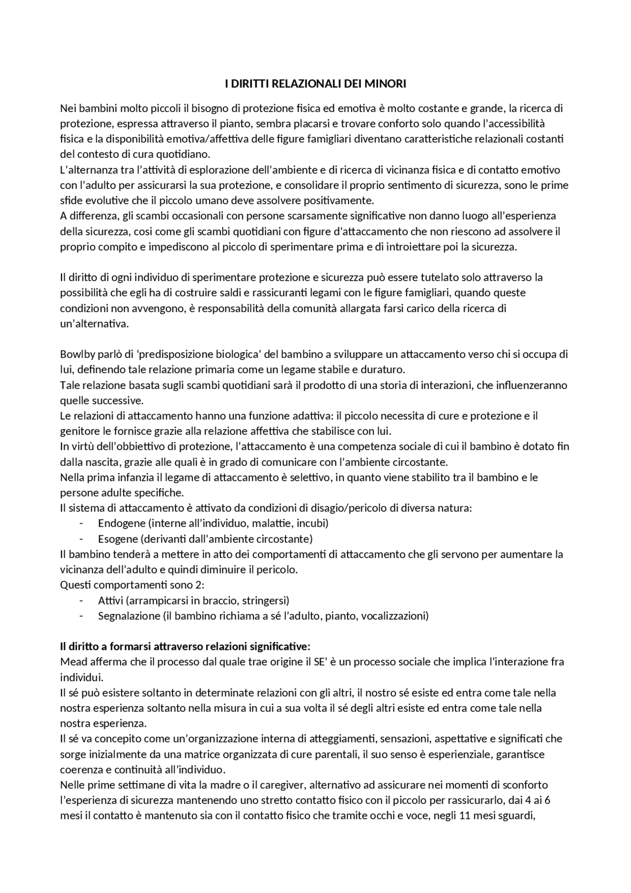 I Diritti Relazionali Dei Minori Docsity