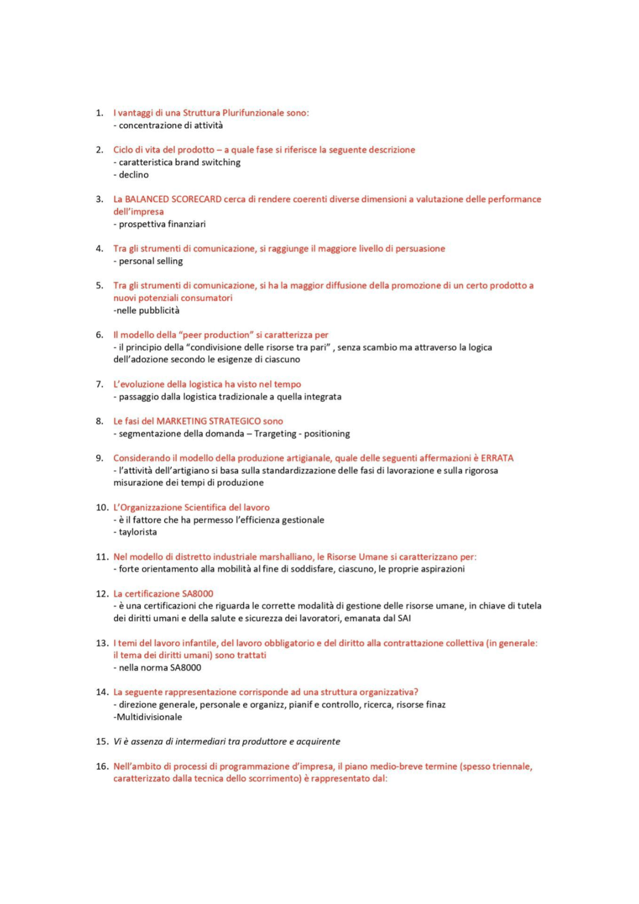 Domande E Risposte Management Docsity