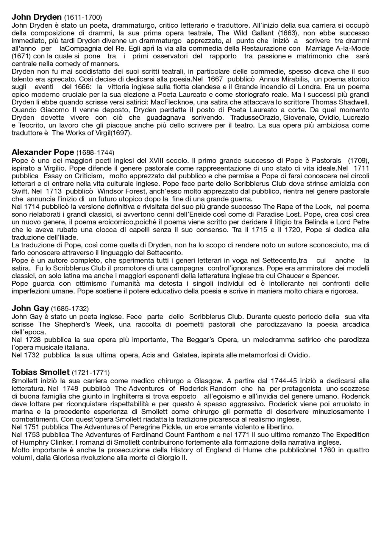 Riassunto Autori Minori Capoferro Docsity