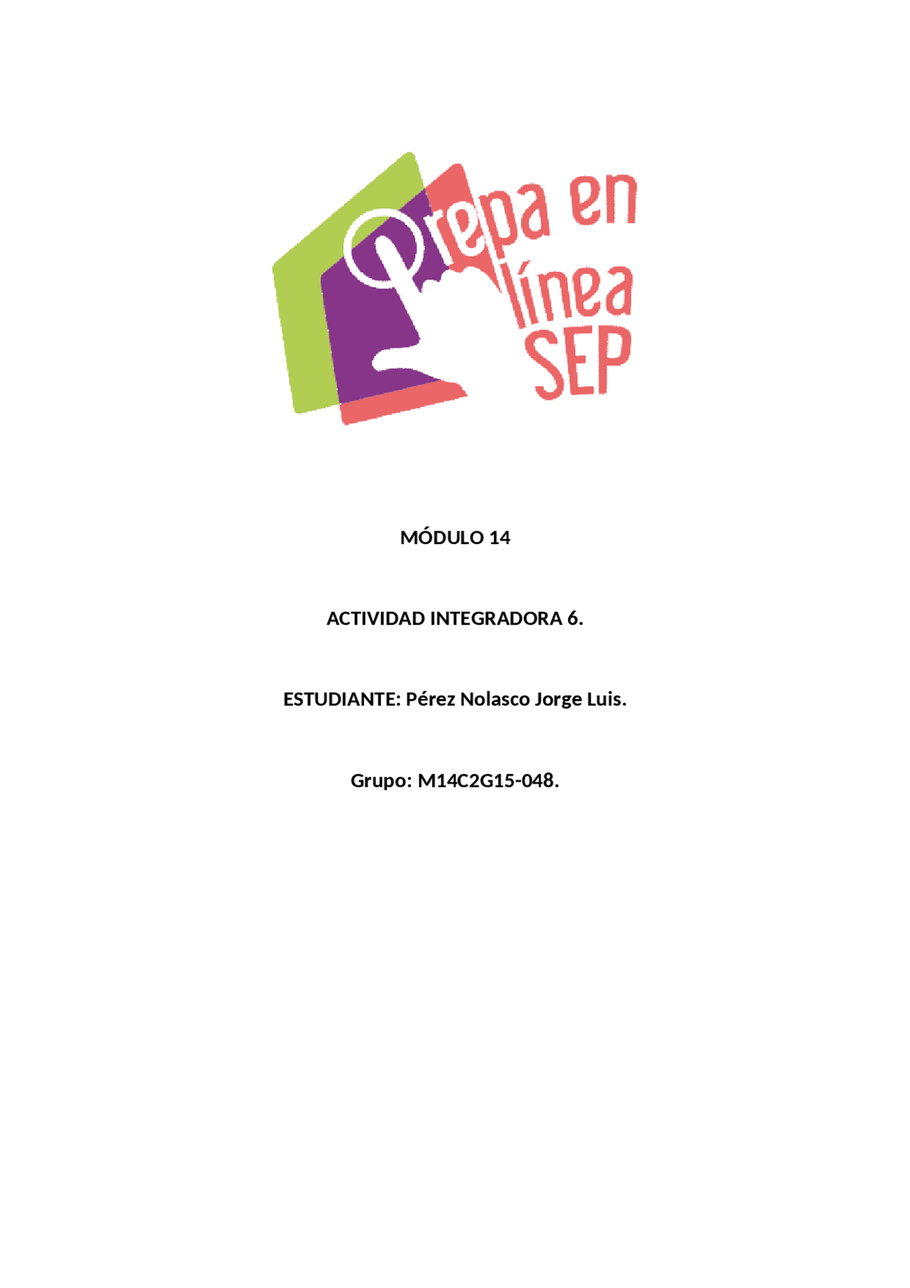 Modulo 14 Actividad 6 Docsity