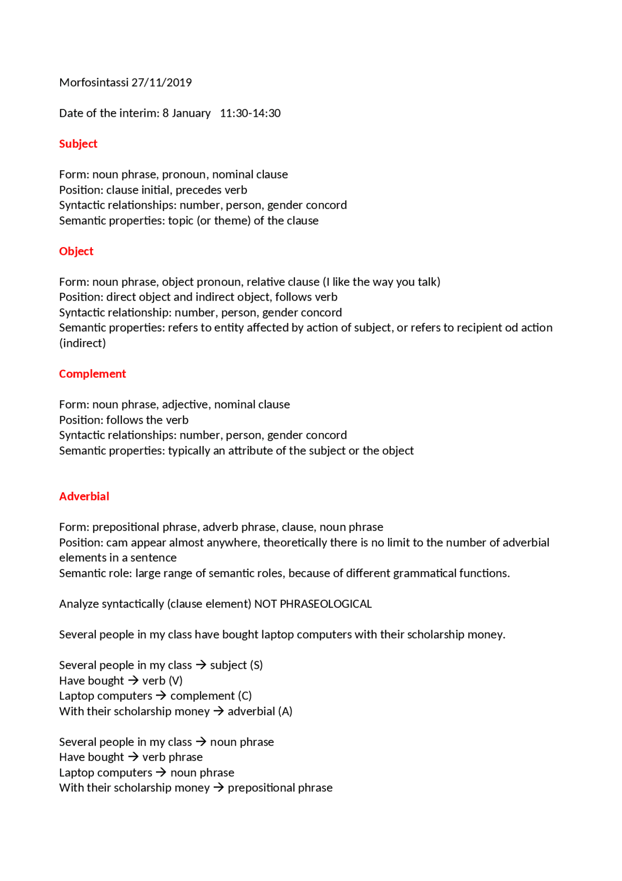 Morfosintassi inglese - Docsity