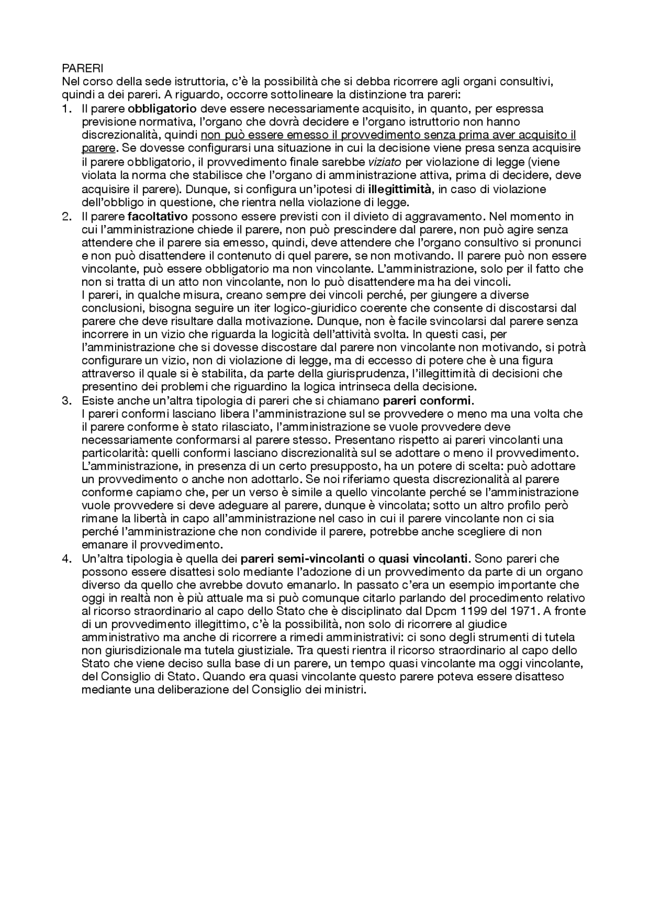 I Pareri E Gli Accordi Docsity