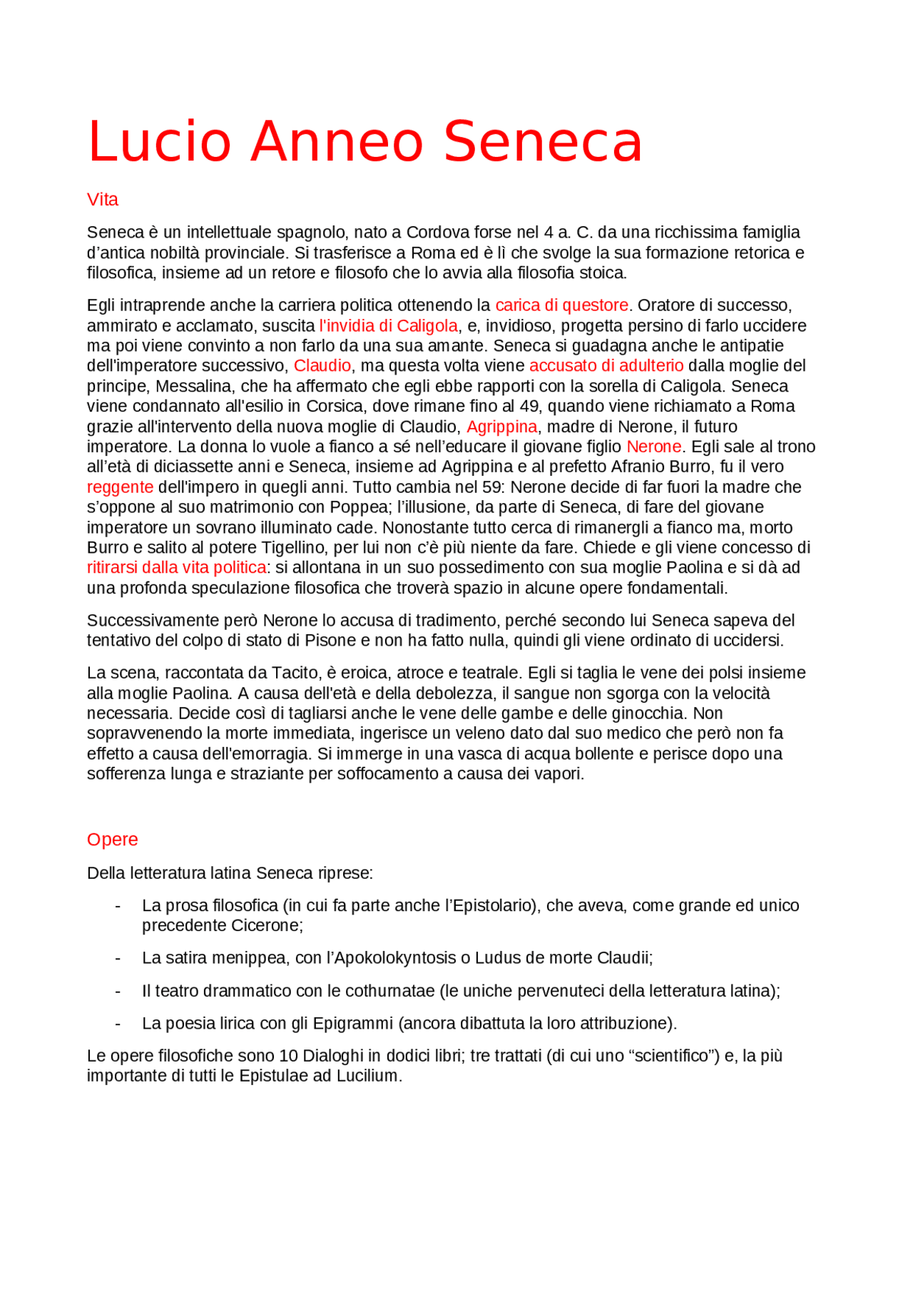 Lucio Anneo Seneca Docsity